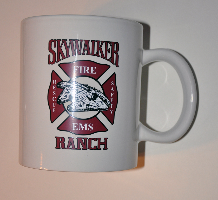 Skywalker Ranch Fire Department Coffee Mug Millennium Falcon White Skywalker Ranch Fire Department Coffee Mug Millennium Falcon White
